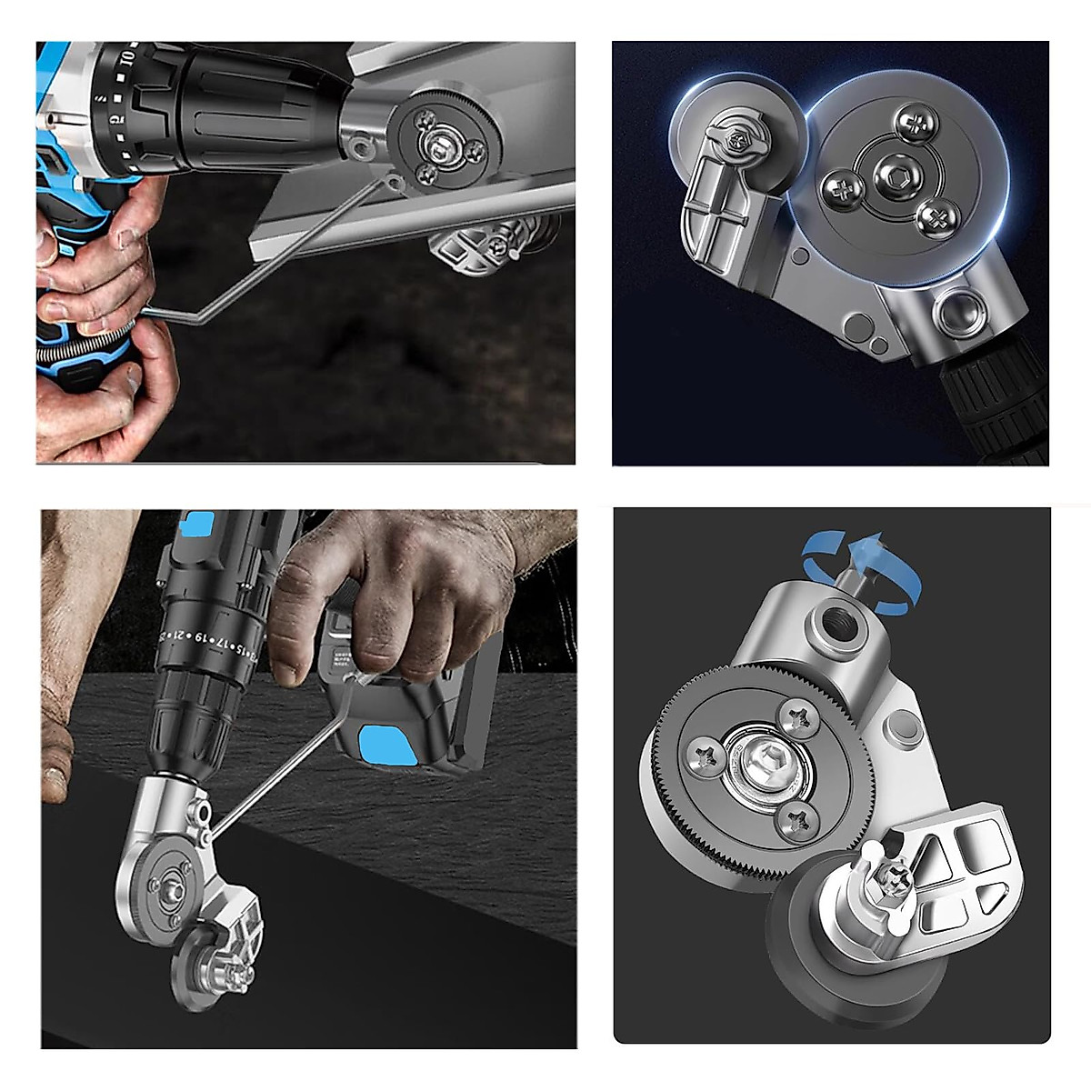 Drill Plate Cutter Attachment - Upgraded Metal Nibbler Drill Shears for Cutting Flat Metal Sheets, Cutter Tool Adapter for Cutting Iron, White Sheet, Steel, Copper, Aluminum