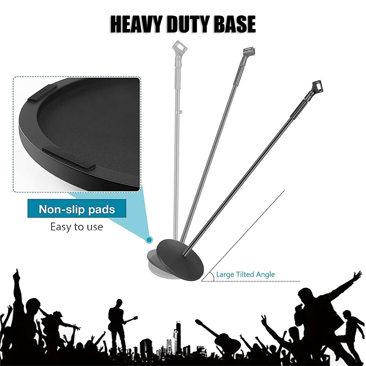 GLEAM Microphone Stand - Universal Mic Mount with Heavy Compact Base