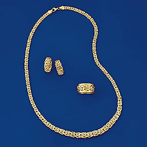 Ross-Simons 18kt Yellow Gold Byzantine-Link Hoop Earrings