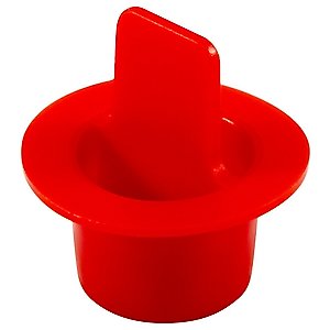 Caplugs ZCPT4XQ1 Plastic Center Pull Tab Tapered Plug. CPT-4X, PE-LD, Cap OD 0.76" Plug ID 0.524", Red (Pack of 100)