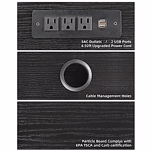 Vicodabo 55" Floating Wall TV Cabinet Stand with Power Outlet, Wall Mounted Wood Media Console, Modern Entertainment Center for Living Room,Bedroom (Black Color)