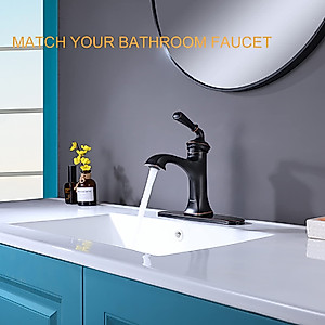 Sink Hole Cover, Faucet Hole Deck Plate 10" Oil Rubbed Bronze Escutcheon Plate for 1 or 3 Hole Kitchen Bathroom Sink Faucet RBROHANT