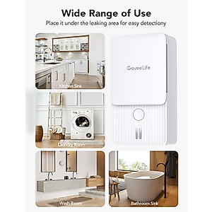 GoveeLife Water Leak Detectors 3 Pack, 100dB Adjustable Audio Alarm and Leak and Drip Alerts, Detector for Home, Bedrooms, Basement, Warehouse, Cabin/RV