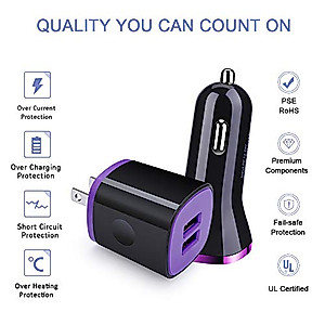 USB C Charger for S22 Ultra S23 Ultra S23 A54 A34 S10 A13 A14 A53 Z Fold4 Z Flip4 A23 S21FE A73, Android Charger Car Fast Type C Charging Block Dual USB C Wall Charger, 2Pack 6FT A to C Charger Cable
