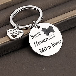 Lywjyb Birdgot Best Havanese Mom Ever Keychain Dog Lover Best Friend Havanese Gift (Best Havanese KY)