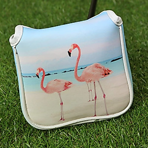 PINMEI Golf Mallet Putter Head Cover Mallet Headcovers Magnetic Club Cover Perfect for Scotty Cameron Odyssey Taylormade Ping (4.7×6 inches)