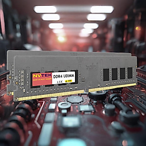 NVTEK 32GB (2X16GB) DDR4 2666MHZ PC4-21300 UDIMM 2Rx8 1.2V CL19 288-PIN Non-ECC Unbuffered Desktop PC Computer Memory