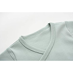 Baby Boys Girls 3-Pack Side Snap Bodysuit Cotton Short Sleeve Soild Kimono Shirt 0-12 Months (C, 0-3 Months)