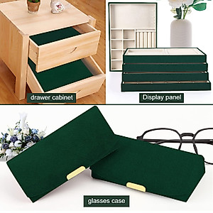 Removable Velvet Fabric Self Adhesive Felt Fabric Liner Green Velvet Drawer Liner for Jewelry Drawer Craft Felt Fabric Sheet Art & Craft Making 14.2" x 98"