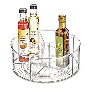iDesign Recycled Plastic Lazy Susan Turntable Organizer Pantry, Bathroom, General Storage and More, The Linus Collection, 11.5", Clear