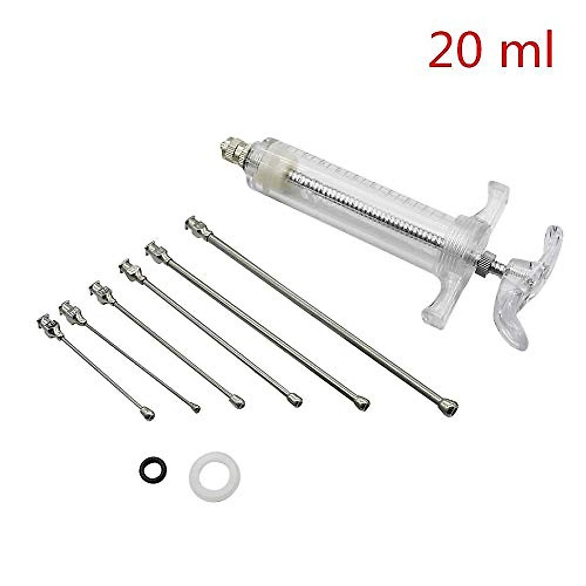 YITON Bird Feeders 20Ml Animal Feeding Syringe With 6Pcs Straight Stainless Steel Gavage Tubes Bird Feeding Accessories 1Set