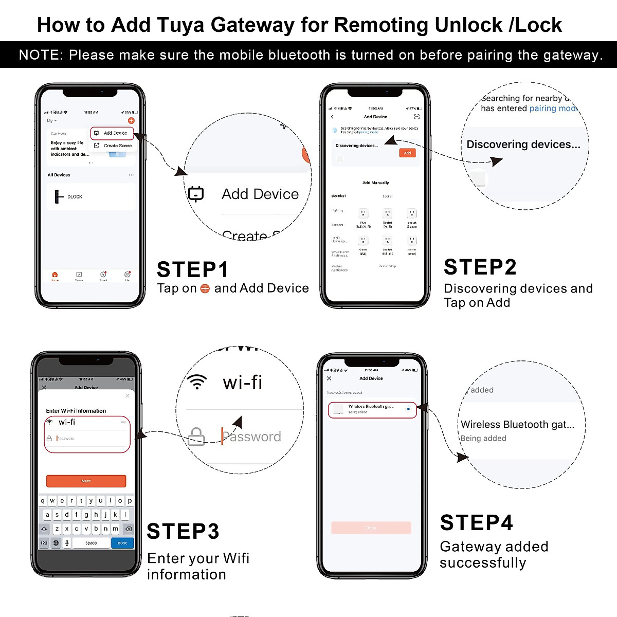 BIWIBON Smart Door Knob Wi-Fi Gateway,Bluetooth Fingerprint Door Lock Wi-Fi Bridge with Tuya Smart APP,Tuya Remote Control Keyless Entry Door Lock WiFi Hub Work with Alexa for Voice Control