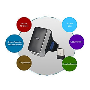 Zyyini Wearable Ring Barcode Scanner, 1D 2D QR Hands Mini Finger Bar Code Reader with 2.4G, USB Wired and BT4.2, for Laptops, PCs, POS, Smartphones, Tablets