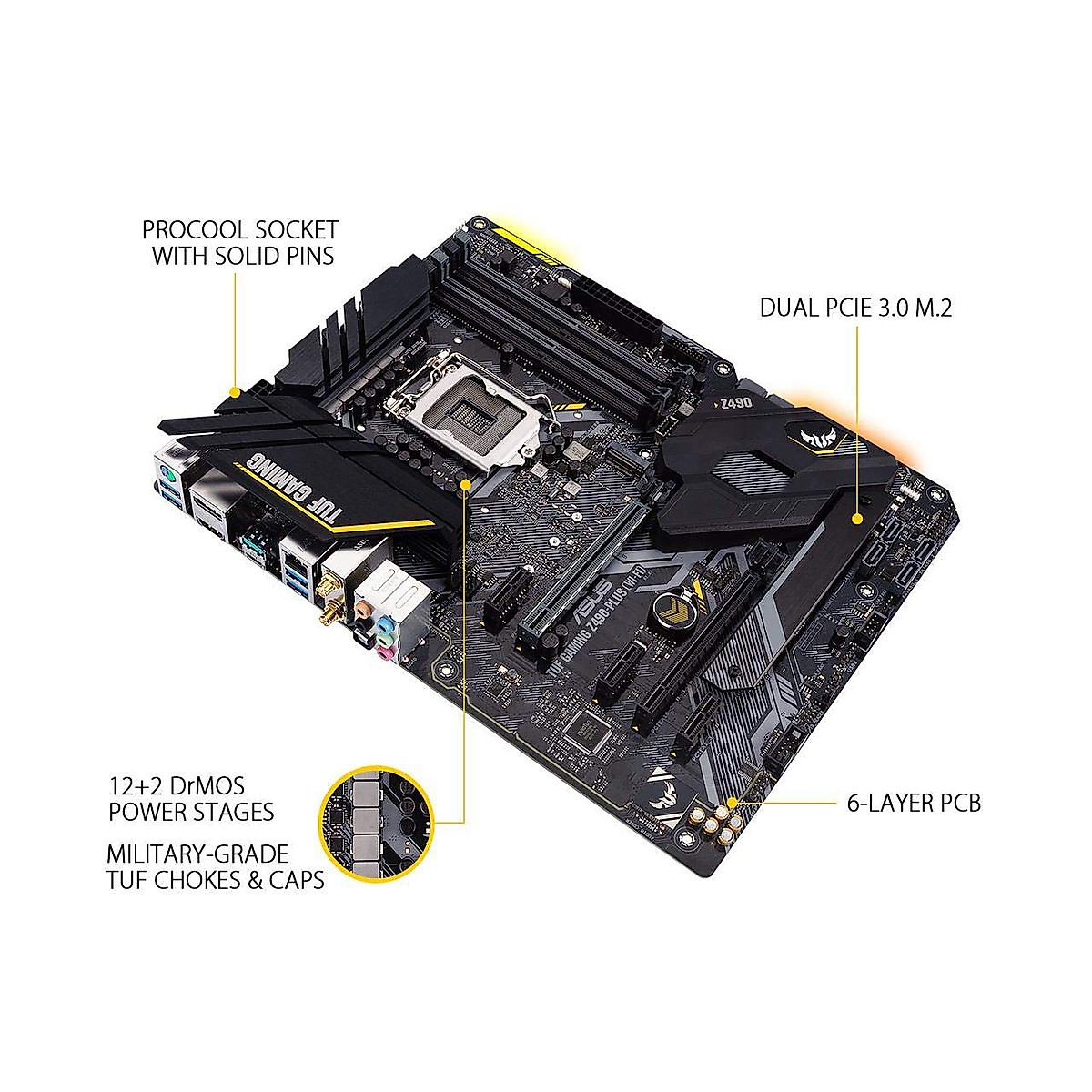 ASUS TUF Gaming Z490-Plus (WiFi 6) Motherboard - Intel 10th Gen