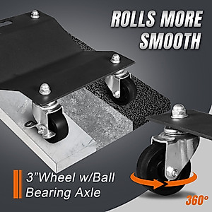 Jack Boss Car Dolly Set of 4, 6000lbs Capacity Wheel Dolly, Heavy Duty Vehicle Tire Skates, Steel Car Roller Dolly Moving Cars, Trucks, Black