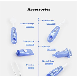 9PCS Plastic Simulation Dentist Play Set Medical Kit Pretend Toy for Kids Hygienic Habbit Cultivation Role Play Game for Children 6 Colors (Purple/Pink/Yellow/Green) Simple OPP Bag Packaging (Pink)
