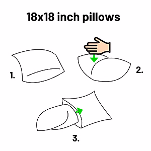 Balophily Sofa Square Throw Pillow Covers 18x18 Set of 2, Polyester Buffalo Plaid Couch Throw Pillow Cases, Black and White