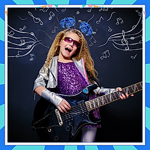 Jexine 12 Pieces Tinsel Wrapped Ponytails Headbands Headwear Feathers Head Bopper for Women Girls Hair Costume Accessories(Blue)