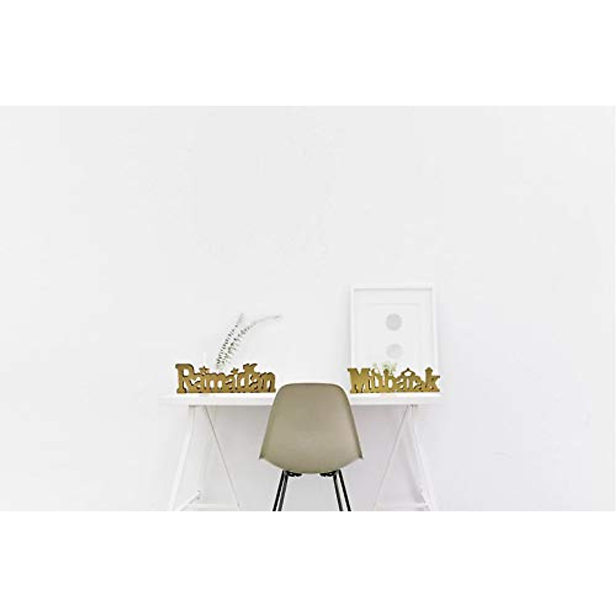 Ramadan Eid Mubarak Moon Star Desktop Shelf Table top Decoration for Home Office Classic Decor Products (Ramadan + Eid + Mubarak)