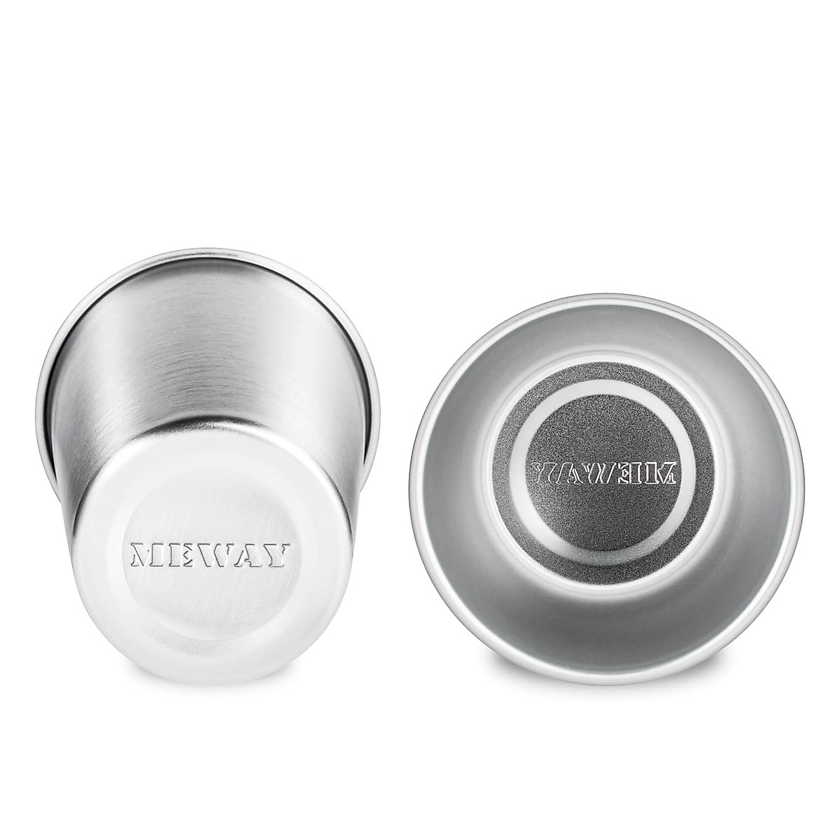 MEWAY Premium Stainless Steel Cups 16 oz Pint Cup Tumbler (12 Pack) - Premium Metal Cups - Stackable Durable Cup，Chilling Beer Glasses, for Travel, Outdoor, Camping, Everyday