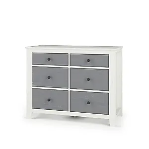 Child Craft Ocean Grove 6 Drawer Dresser for Nursery or Bedroom, Plenty of Storage, Anti-Tip Kit Included to Prevent Tipping, Non-Toxic, Baby Safe Finish (White/Gray)