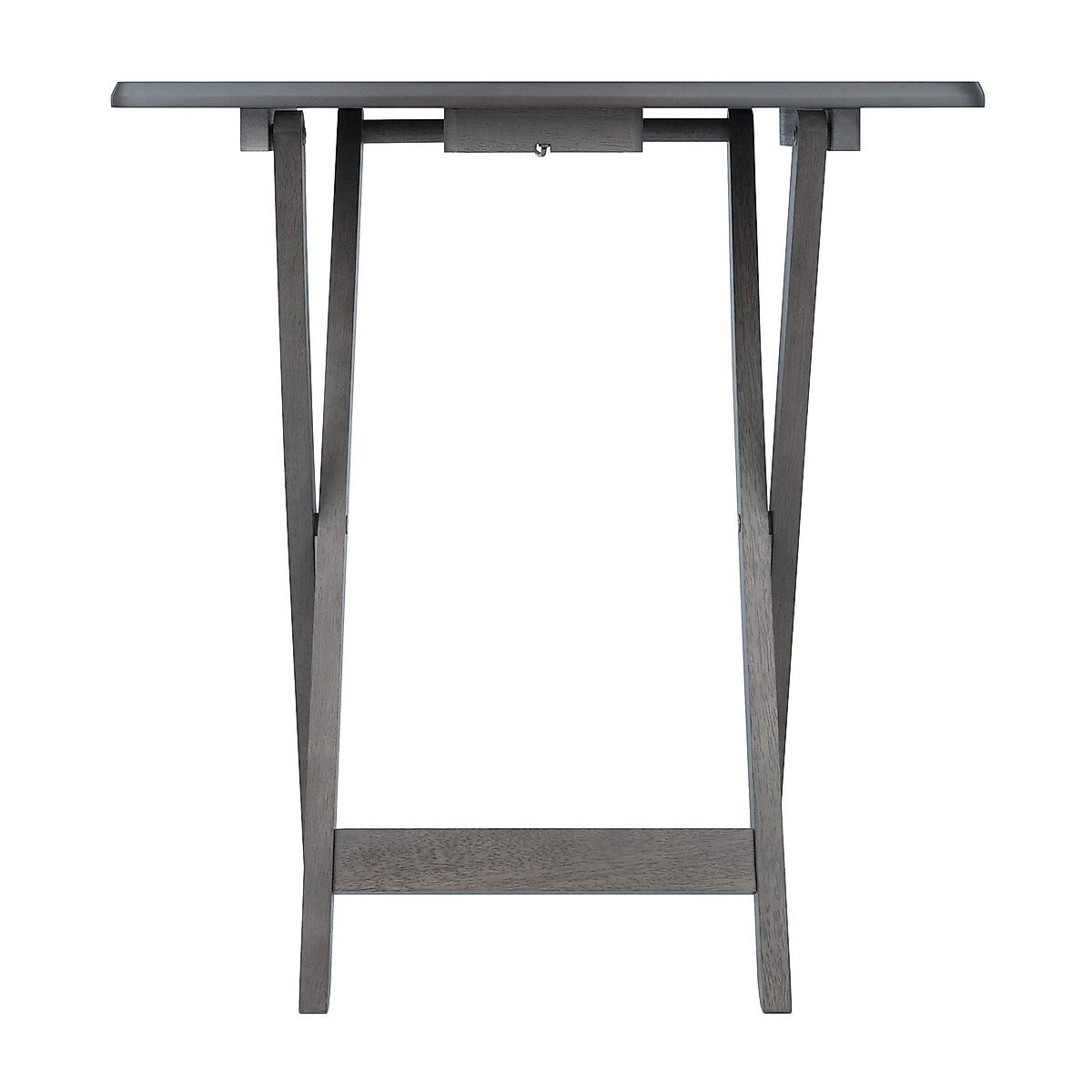 WINSOME Dorian Oversized Snack Table Set, Oyster Gray (Brown Base) (replace color may vary)., 23.62 x 15.75 x 25.51, 5pc