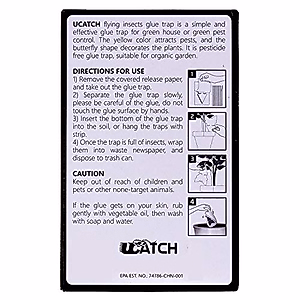 UCatch Gnat Sticky Traps for Plants - Effective Gnat Traps for House Indoor and Outdoor Garden with Super Sticky Adhesive | Yellow Fruit Fly Trap for Mosquitos, Black Flies, Fungus Gnats | Pack of 14