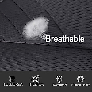 kingphenix Premium PU Car Seat Cover - Front Seat Protector Works with 95% of Vehicles - Padded, Anti-Slip, Full Wrapping Edge - (Dimensions: 21'' x 20.5'') - 1 Piece, Black