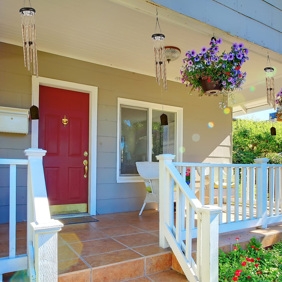 6 Pieces Wind Chimes 28 Inch Deep Tone Wind Chimes with 6 Aluminum Tubes Memorial Wind Chimes Outdoors Soothing Melody Wind Chimes Rustic Wind Chimes for Farmhouse Garden Patio Home Decor (Bronze)