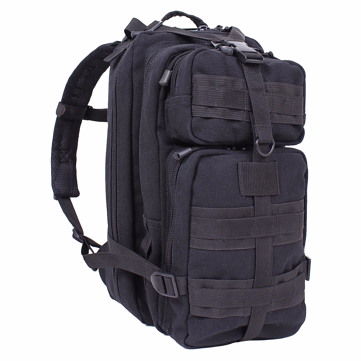 Black Tactical Canvas Go Pack Backpack
