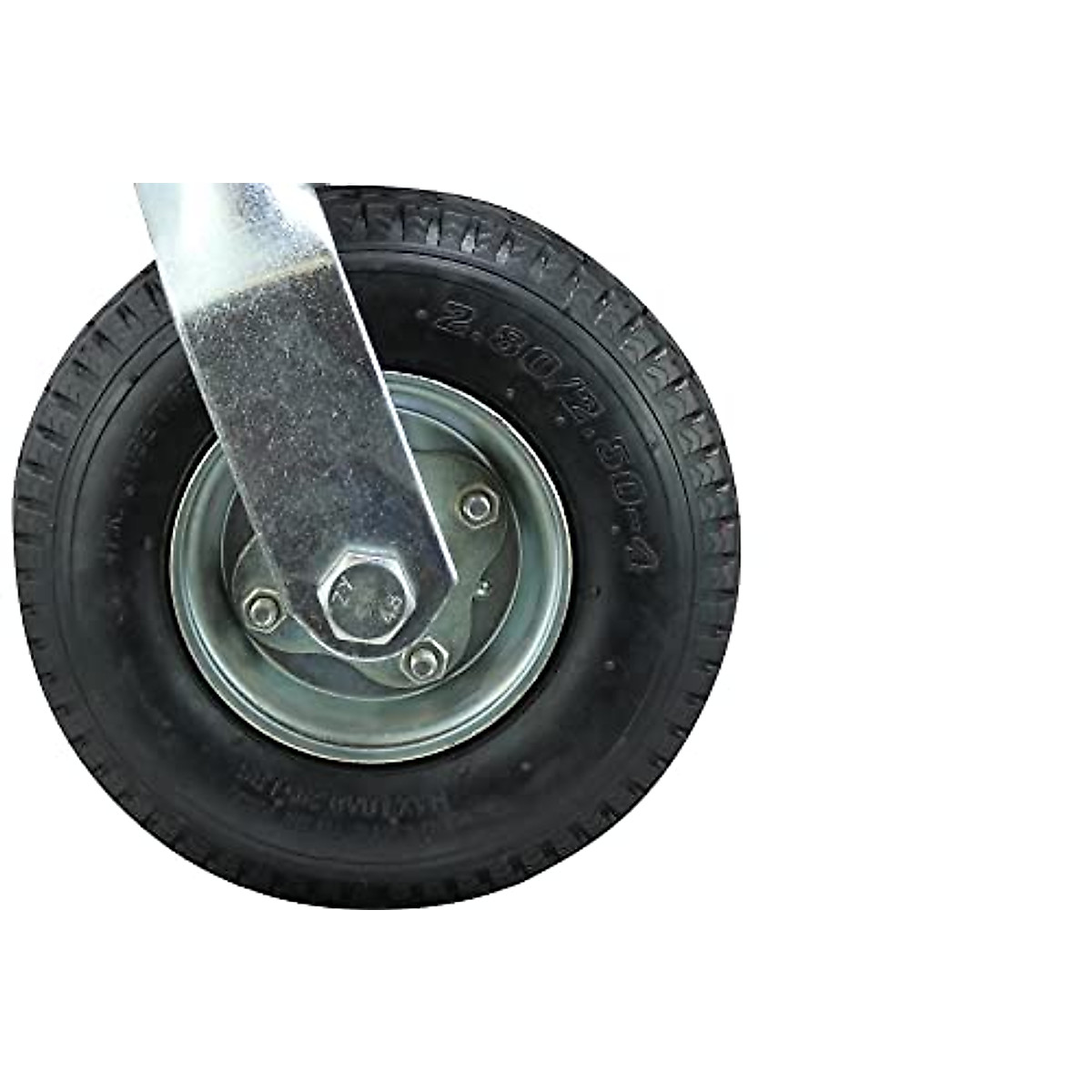 Shepherd Hardware 9794 8-Inch Pneumatic Caster Wheel, Swivel Plate, Steel Hub with Ball Bearings, 5/8-Inch Bore Centered Axle