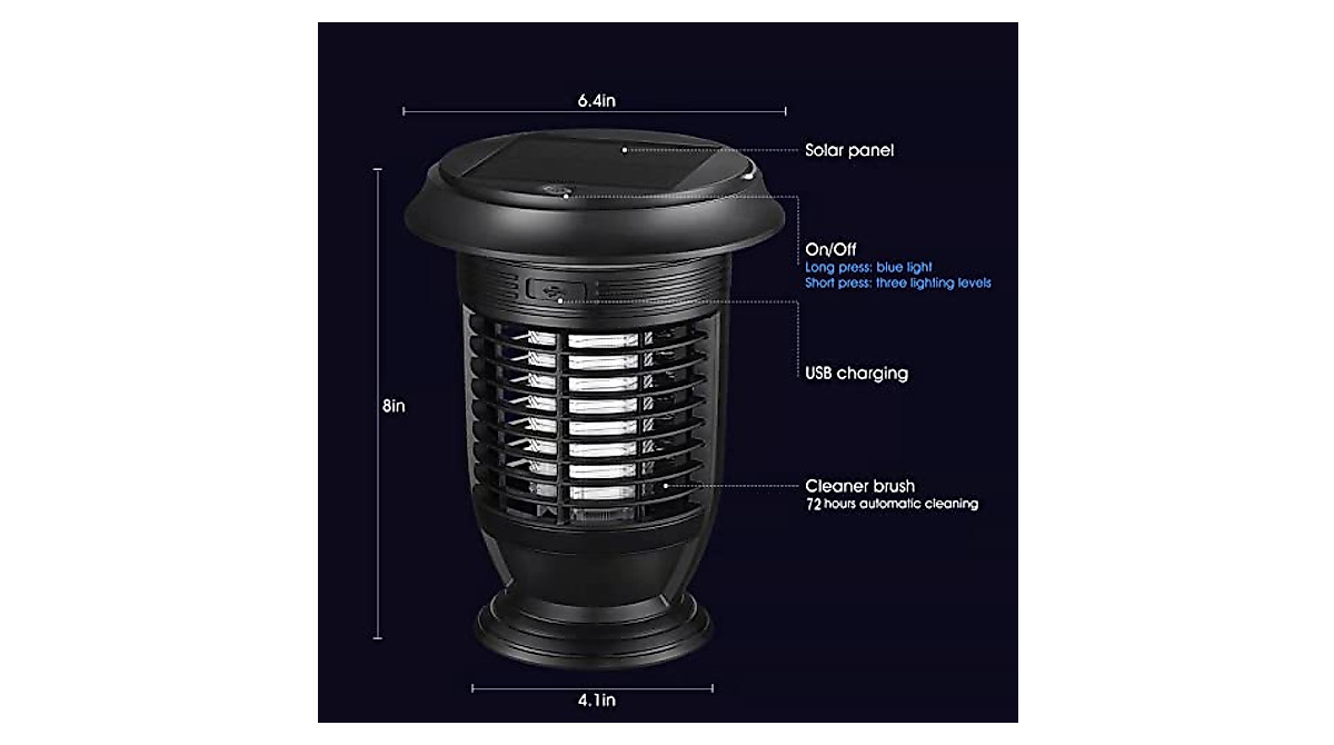 AiMoxa Solar Bug Zapper – Outdoor Mosquito & Insect Killer