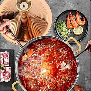 Large Moroccan Tagine Pot - Stainless Steel Tajine Casserole with Cone-Shaped Lid, Non Stick Cooking Pot with 2 Handles - Perfect for Traditional Moroccan Cooking