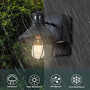 OUPAVOCS Outdoor Porch lights with GFCI Outlet, 3 Modes Motion Sensor Exterior Barn Lights,Outside Dusk to Dawn Light Fixture Wall Mount,Waterproof Farmhouse Wall Sconce for House,Patio(Bulb INCLUDED)