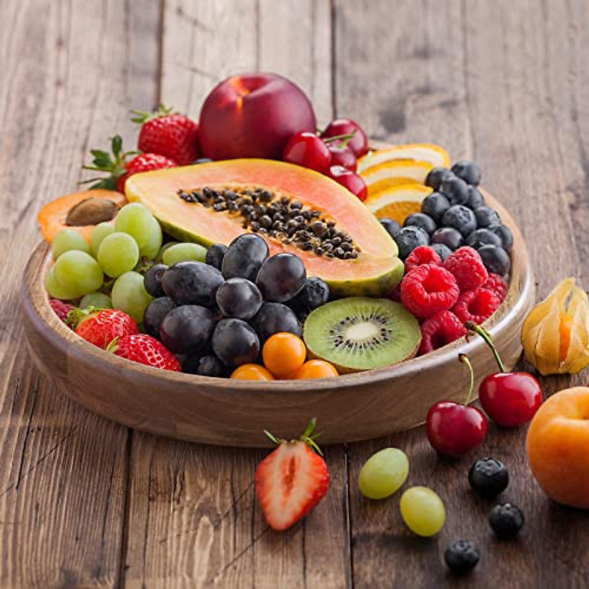 9" Lazy Susan Turntable Organizer for Cabinet, Acacia Wood Lazy Susan for Cabinet Table Pantry Kitchen Countertop Cupboard or Bathroom Organization, Kitchen Turntable Storage Container