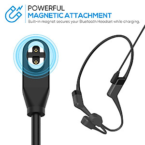 Charging Cable Replacement for AfterShokz Aeropex AS800 & Shokz OpenRun Pro & OpenRun & OpenRun Mini & OpenComm, USB Charger Cord for AfterShokz Aeropex Bone Conduction Headphones