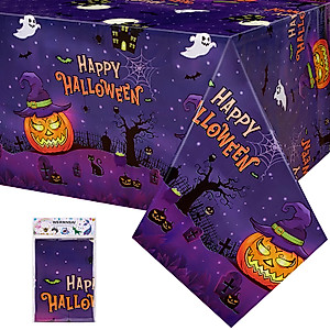 WERNNSAI Halloween Tablecloths 1 PC - Halloween Party Tablecloth Halloween Plastic Tablecloth 108" x54” Disposable Tablecloth Rectangular Tablecloth Waterproof Tablecloth Kids