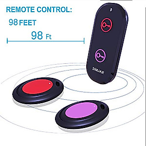 Basic Key Finder with 2 Receivers & 1 Remote, Simjar Wireless Remote Control RF Key Finder Locator Tracker for Keys Wallet Phone Luggage