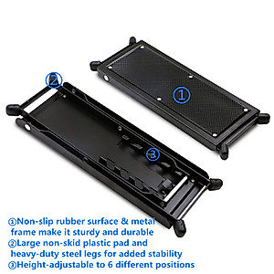 Miwayer Guitar Foot Rest 4-Position Height Adjustable Rubber End Caps and Non-Slip Rubber Padfor Com fortable and Solid Support