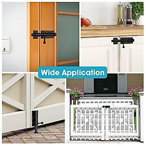 Slide Bolt Gate Latch Hardware, Barrel Bolt Latch, 6.3 Inch Heavy Duty Solid 304 Stainless Steel Black Finish for Wooden Fence/Shed Door/Yard Door/Barn Door/Interior and Outdoor Latch (2 Pack Black)