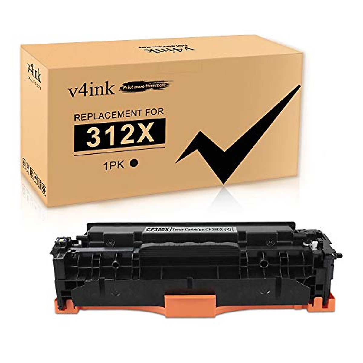 v4ink Remanufactured Toner Cartridge Replacement for HP 312X 312A CF380A CF380X Toner Cartridge Ink for use with HP Pro MFP M476nw M476dn M476dw M476 Printer – 1PK High Yield Black