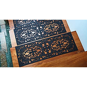 IRONGATE - Stair Treads Stair Case Step Mats - 6 Pack - Rubber - Rugged Sturdy Heavy Duty Commercial Grade - Non Slip Outdoor Indoor Skid Resistant - Floor Tile Drain Pool Balcony Yard - 10x30