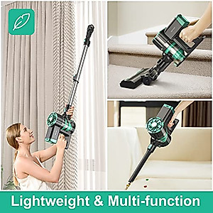 PRETTYCARE Cordless Vacuum Cleaner, 180W Powerful Suction Stick Vacuum with 35min Long Runtime Detachable Battery, 6 in 1 Lightweight Quiet Vacuum Cleaner Perfect for Hardwood Floor Pet Hair