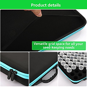 70 Slots Seed Organizer Storage Box with 10PCS Seed Envelopes, Premium Seed Containers for Various Sizes Vegetable and Flower Garden Seeds, Gardening Seed Keeper Set with Useful Accessories (Blue)