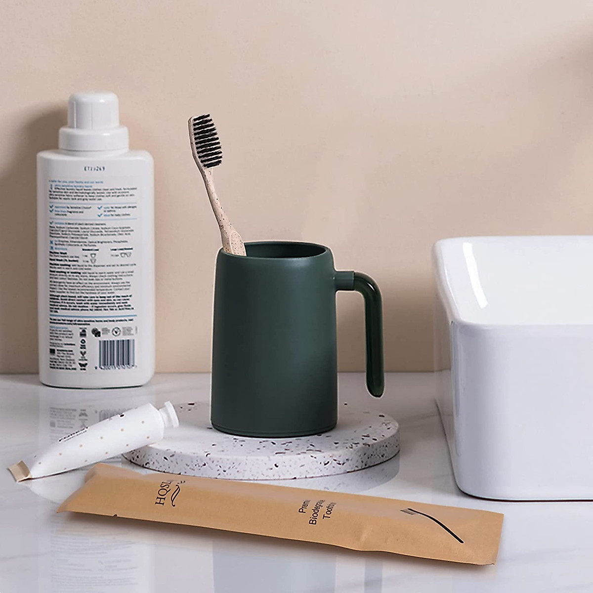 HQSLsund 20 Pack Disposable Toothbrushes Individually Wrapped, Travel Toothbrushes Bulk, Medium Soft Bristle Toothbrushes Bulk for Hotel, Airbnb, Travel, Homeless