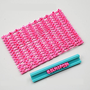 2Pcs Cookie Stamps Gadget,Alphabet Number Punctuation Cookie Biscuit Letter Stamp Set Including Letras Lower and Upper Case for Cake,Biscuit, Fondant Baking Clay DIY Embosser Mold (Yellow, Pink)