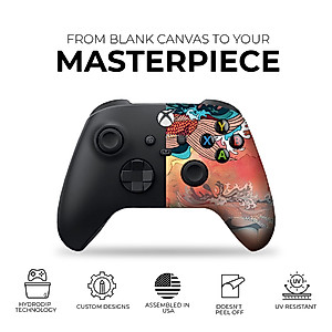 DreamController M Illustrations Custom X-box Controller Wireless compatible with X-box One/X-box Series X/S Proudly Customized in USA with Permanent HYDRO-DIP Printing(NOT JUST A SKIN) (MODDED)
