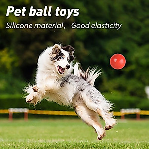 Solid & Silicone Indestructible Ball for Dogs - Lifetime Replacement, Medium to Large Breed - Non-Toxic Natural Rubber Chew Toy-2.7”(Red