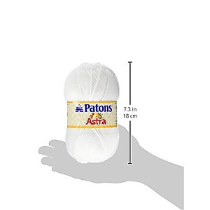 Patons 10017385 Pat Astra Yarn, 1.75 oz, White