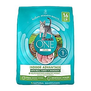 Purina ONE Natural, Low Fat, Weight Control, Indoor Dry Cat Food, +Plus Indoor Advantage - 16 lb. Bag